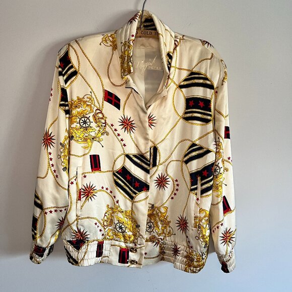 Nygard Collection | Jackets & Coats | Vintage Silk Bomber With Nautical ...